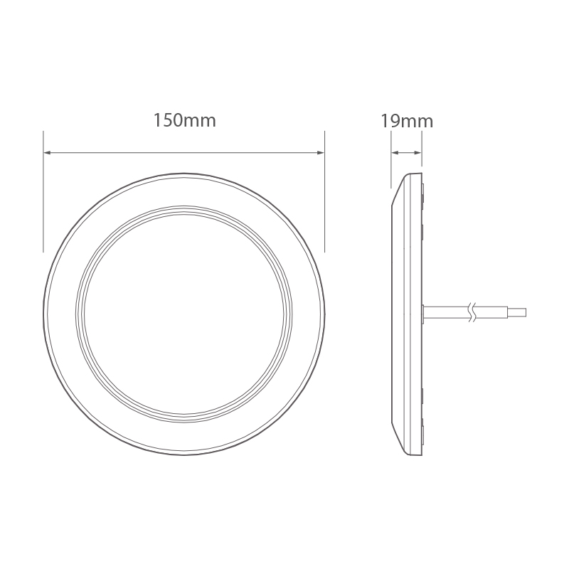 Large Low-Profile Round Interior Lamp