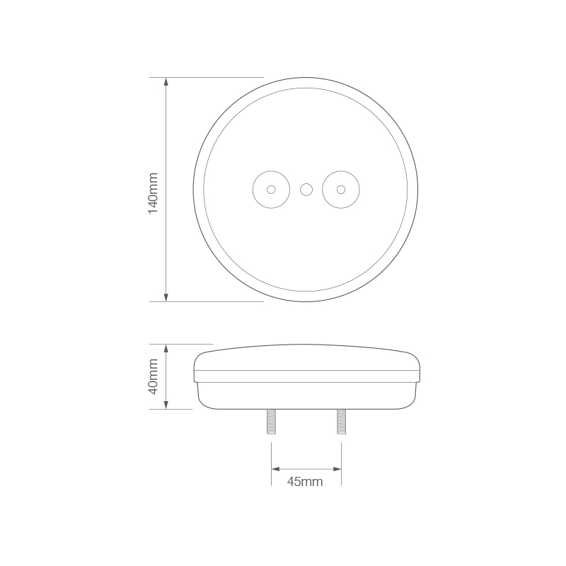 Slimline Round Rear Fog Lamp